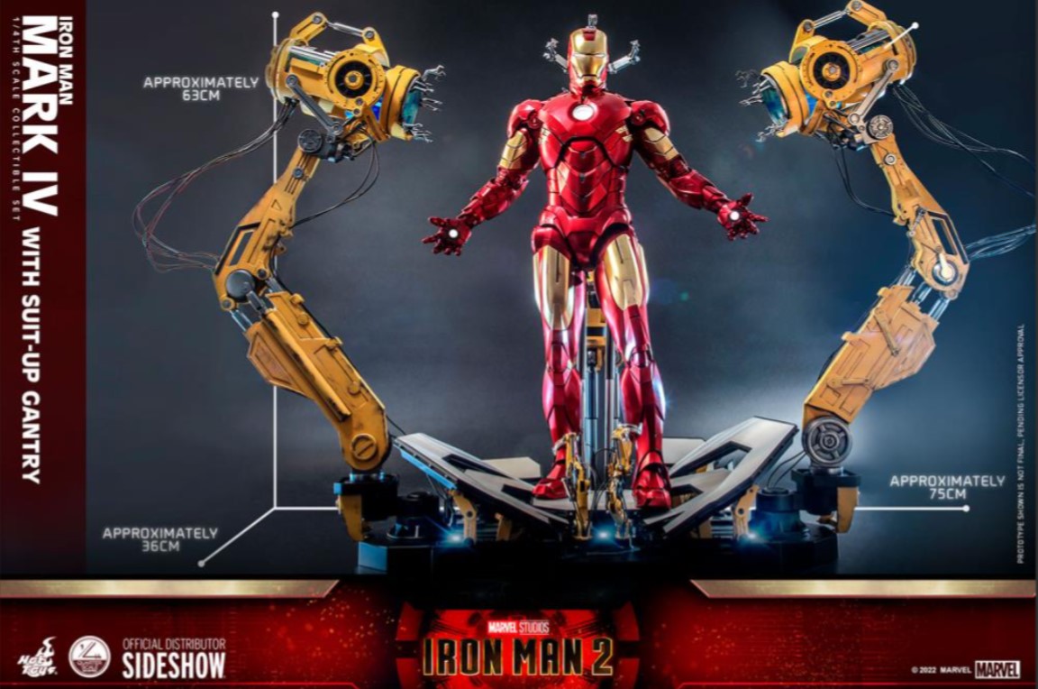(網店限定)【預訂—數量有限，額滿即止】HOTTOYS - Iron Man and Suit-Up Gantry 1/4 Scale Co