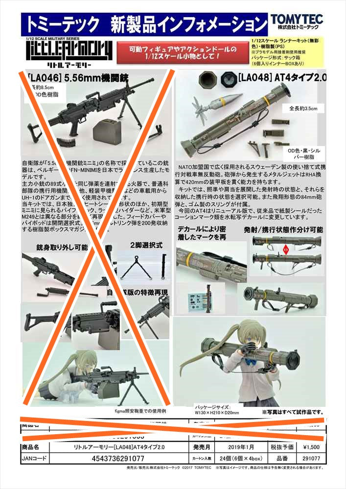 【已截訂】Tomytec Little Armory (LA048) AT4 Type2.0 1/12 Plastic Model