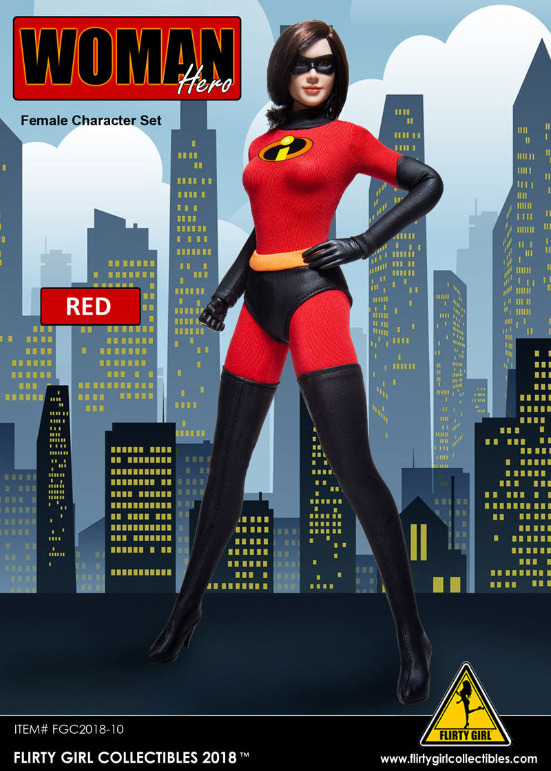 【已截訂】Flirty Girl Collectibles Woman Hero Girl Female - RED 1/6 Clothin