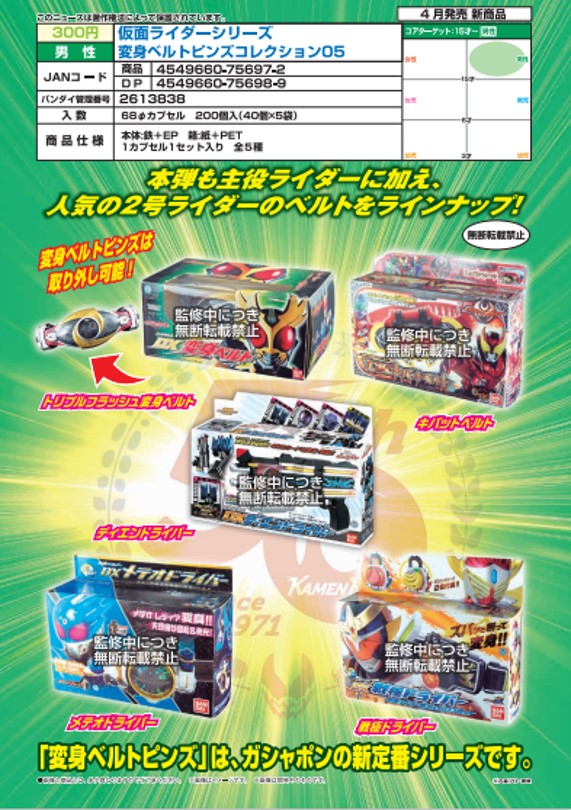 【預訂日期至02-Jan-22】Bandai Kamen Rider Transformation Belt Pins Collection