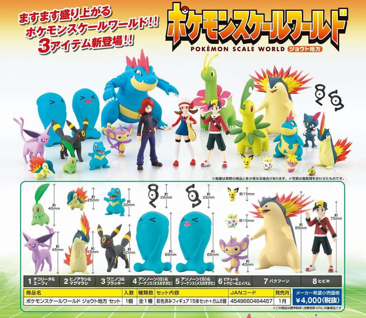 【已截訂】Bandai Pokemon Scale World Johto Area Set 1/20 Figure [全8種]