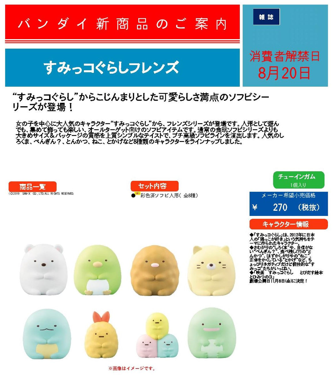 【己截訂】Bandai Sumikko Friends [1BOX12入]