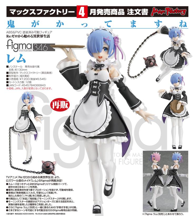 【售完】Max Factory figma no.346 figma Rem Action Figure (再販)